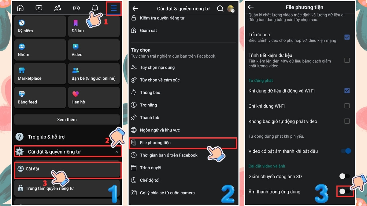 Cách tắt âm thanh trên Facebook điện thoại khi thông báo